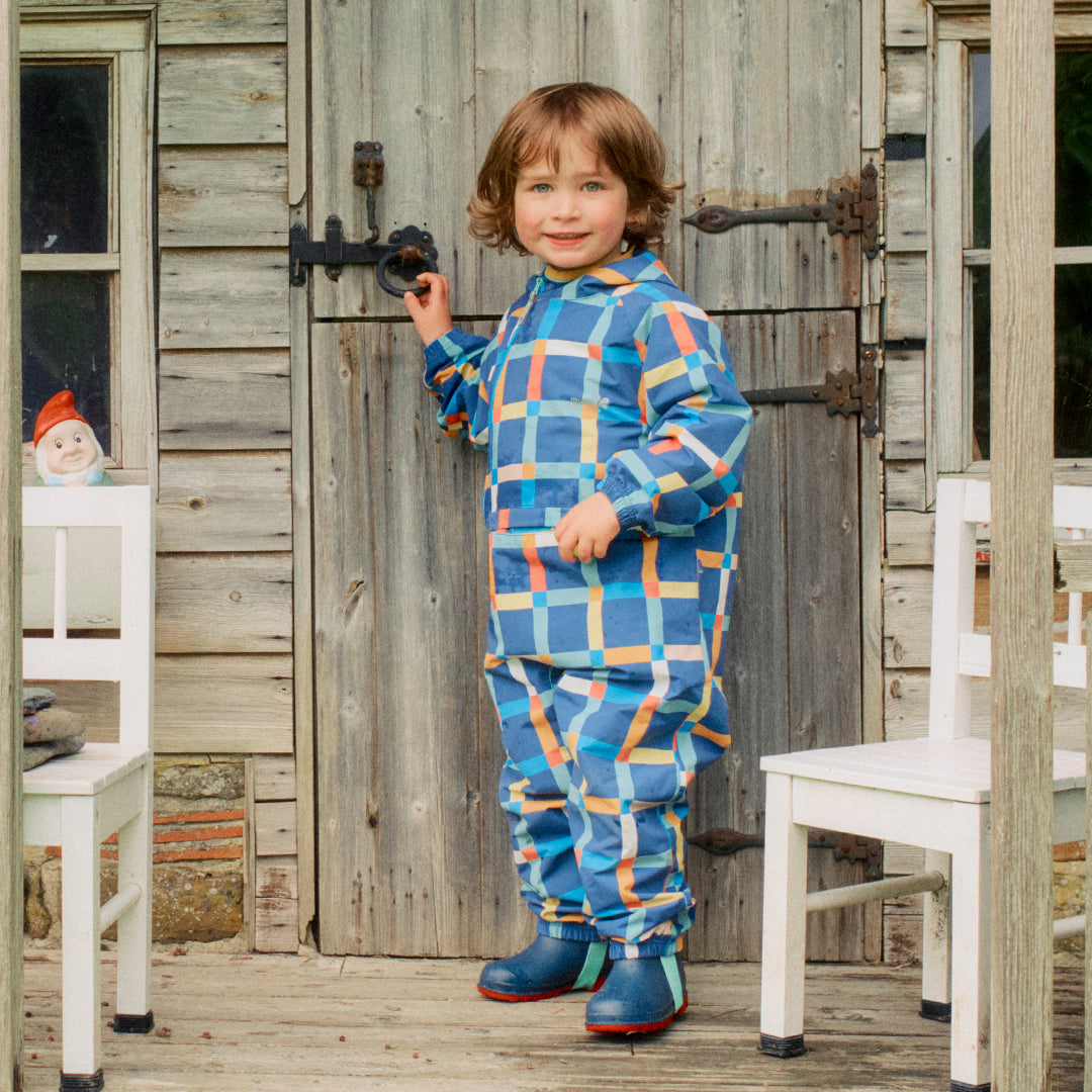 Rainy Day Waterproof Dungarees Blue Kids - Muddy Puddles