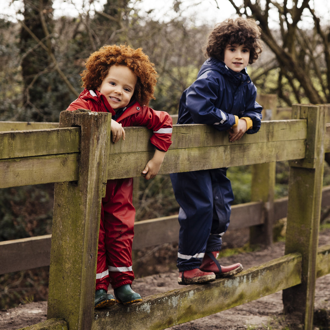 Rainy Day Waterproof Dungarees Blue Kids - Muddy Puddles